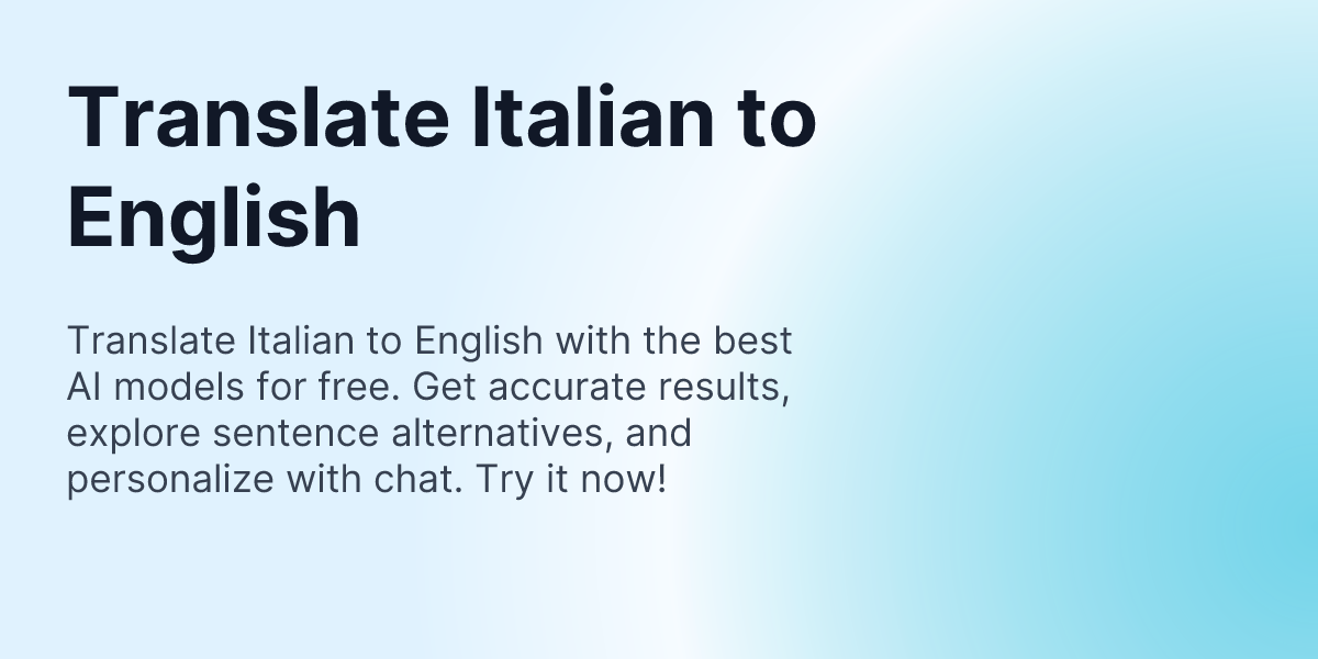 Translate Italian to English - Abalone AI